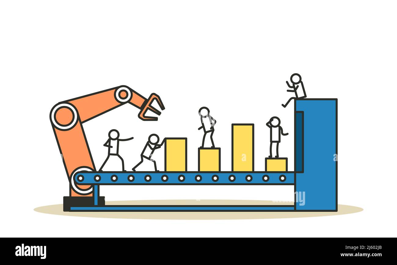 Vector business industry robot factory concept illustration future ...