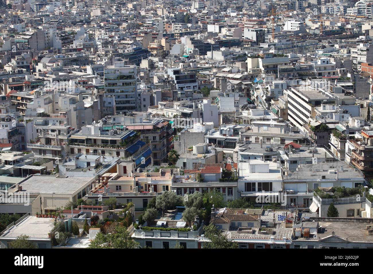 Athens City view from Acropolis in Greece. Athens is one of the world's ...