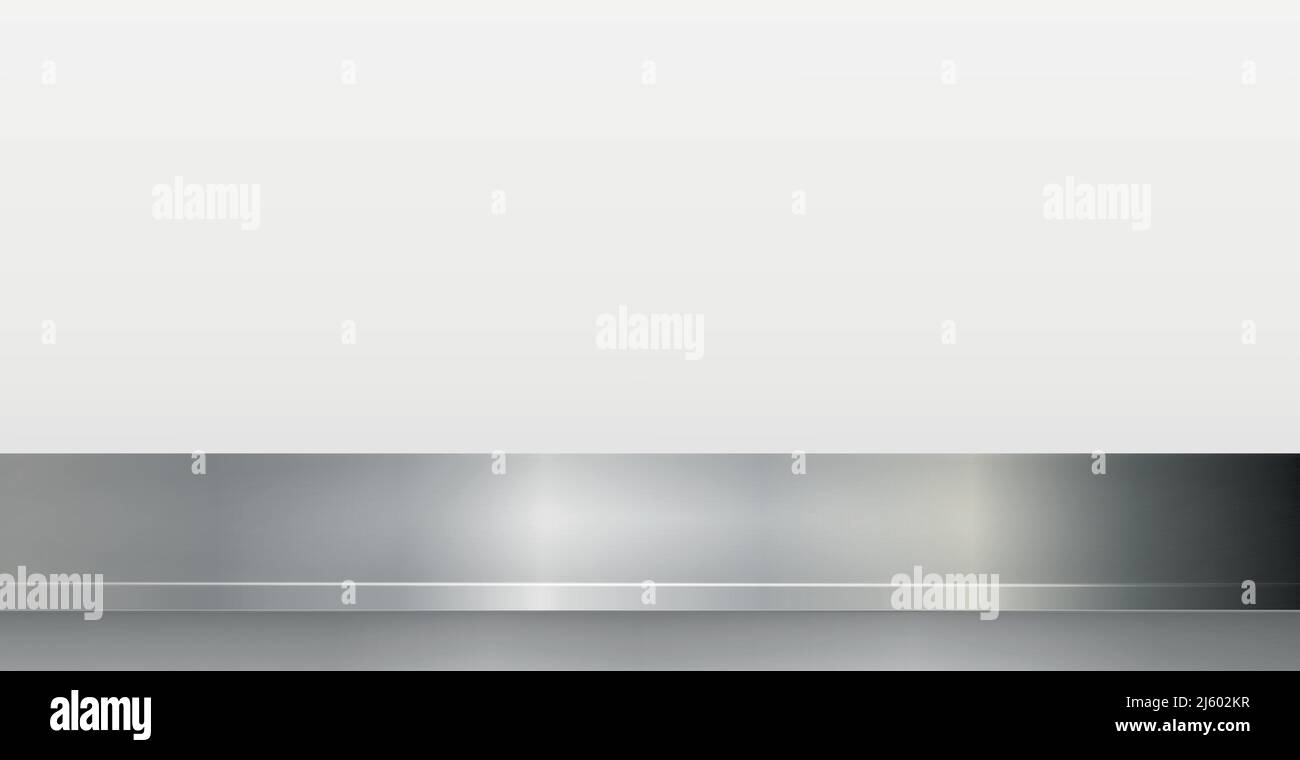 Metal kitchen countertop, iron texture, large table on a white ...