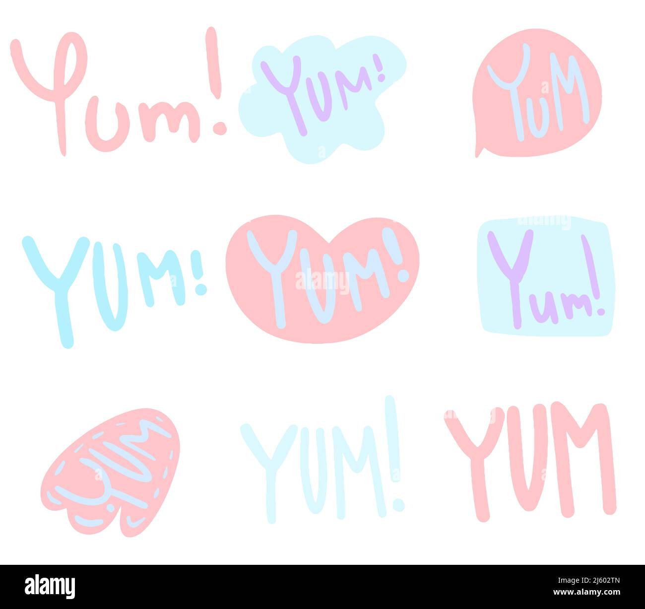 Yum font Stock Vector Images - Alamy