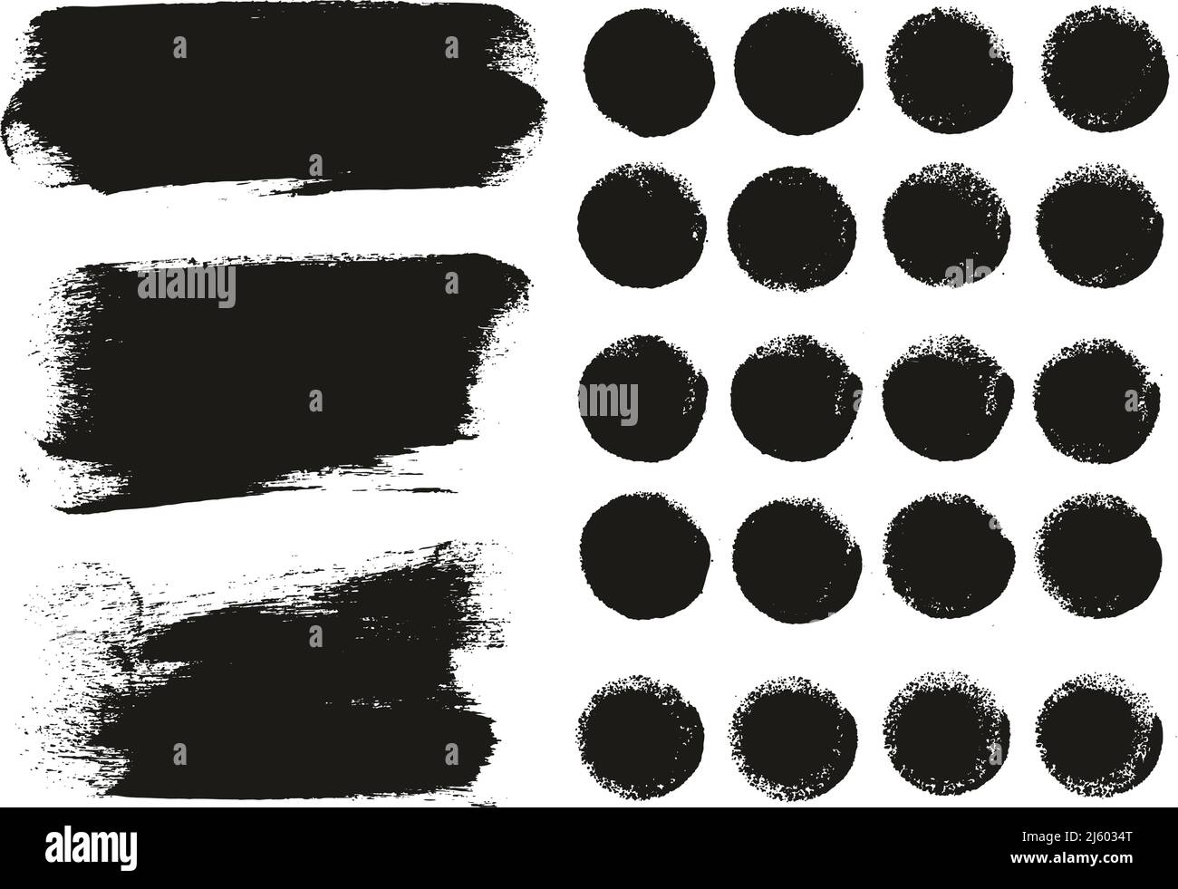 Round Sponge Thick Artist Brush Long Background & Straight Lines Mix ...