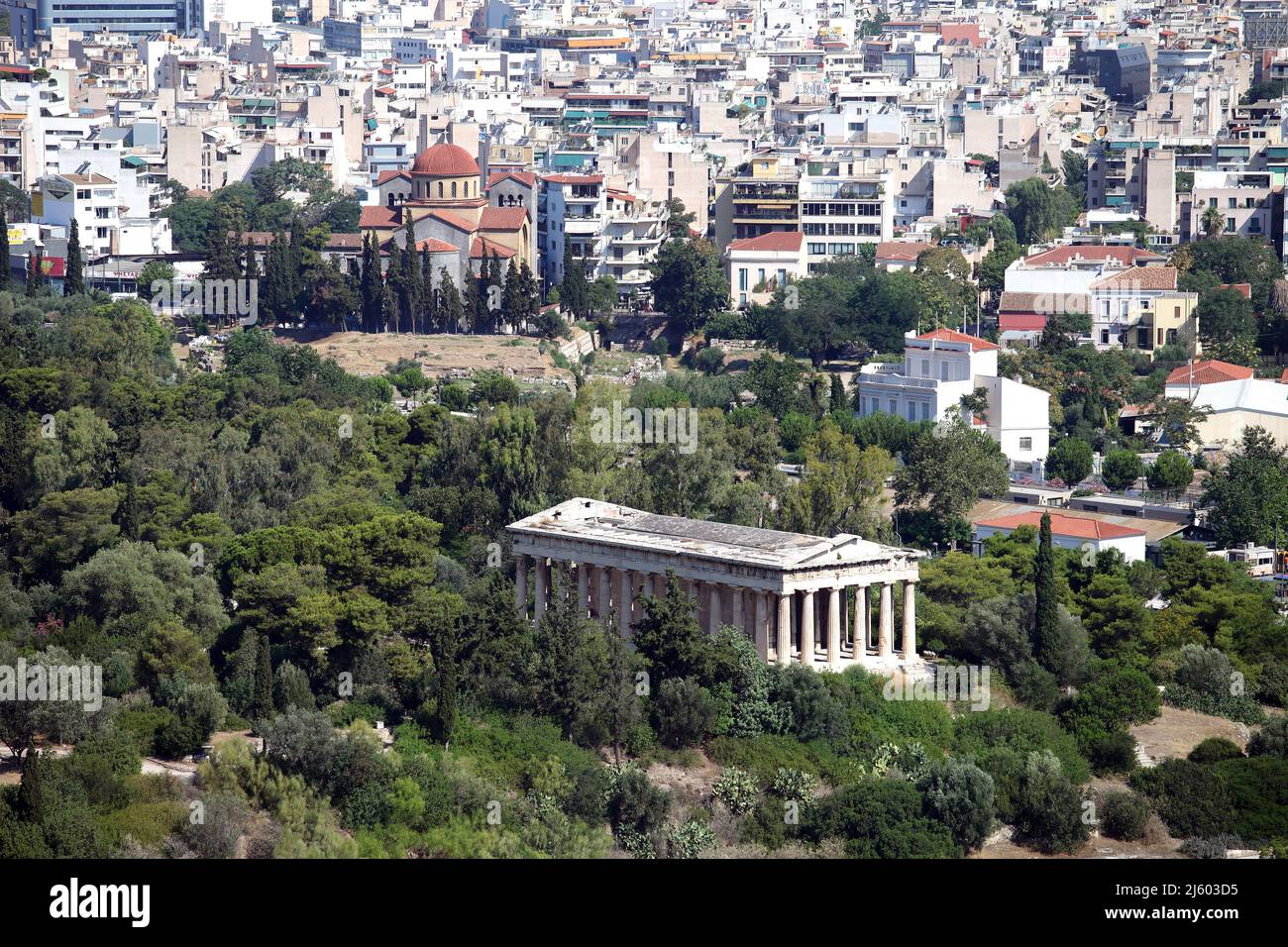 Hephaestus Temple from Acropolis in Athens, Greece. It is a Doric ...