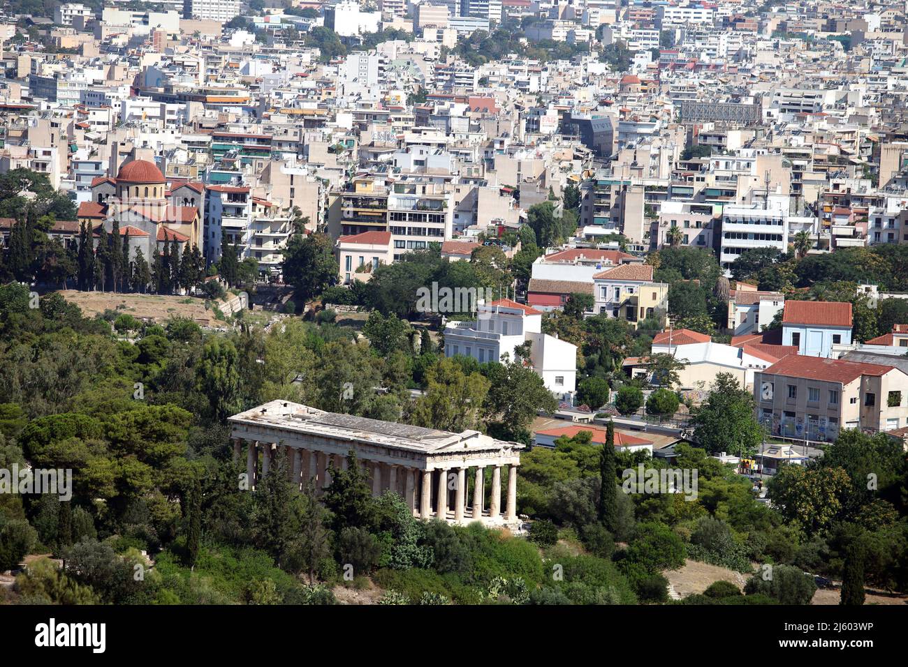 Hephaestus Temple from Acropolis in Athens, Greece. It is a Doric ...