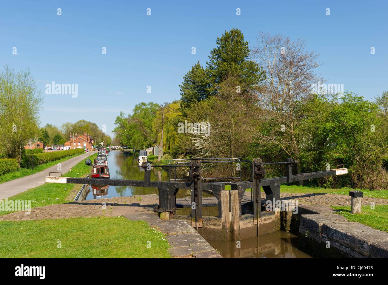 Canal Locks at Fradley Junction, Staffordshire, England Stock Photo - Alamy