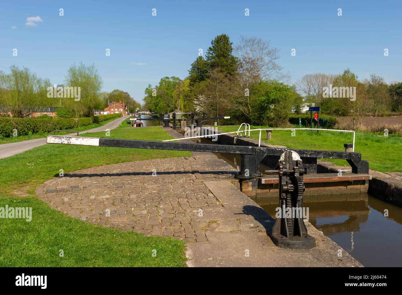 Canal Locks at Fradley Junction, Staffordshire, England Stock Photo - Alamy