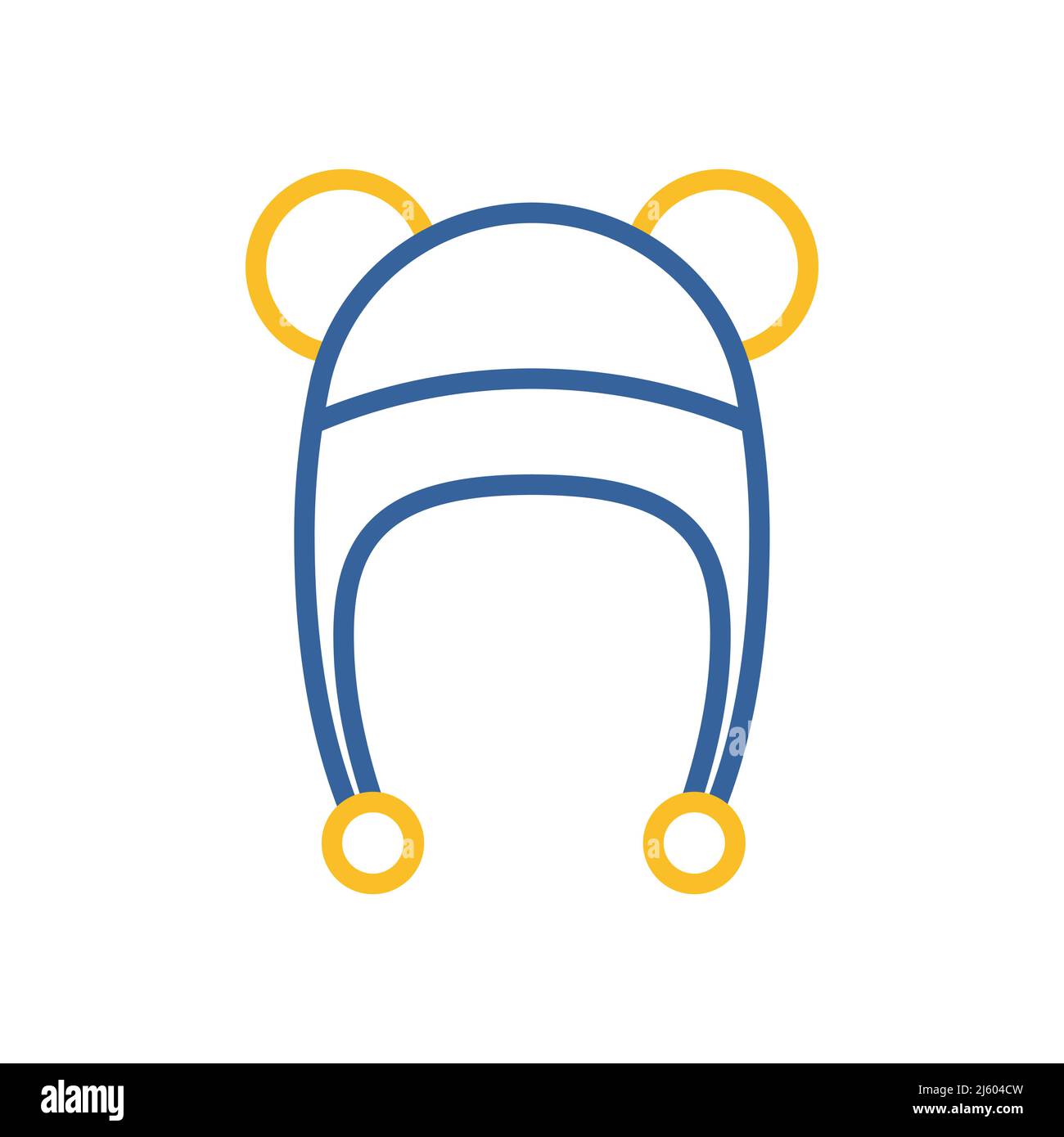 Baby hat with ears isolated vector icon. Graph symbol for children and ...