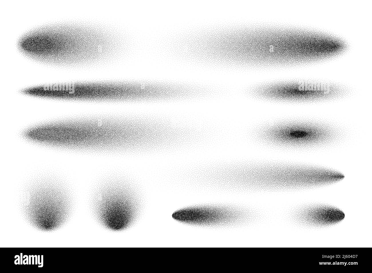 Stipple shadows set, dotted design elements. Fading gradient. Stippling ...