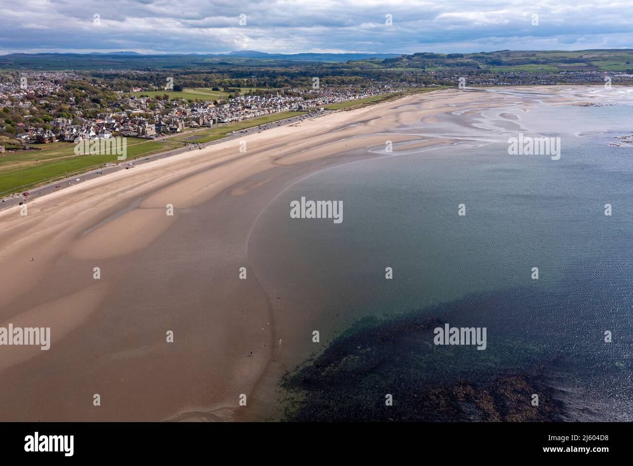 Ayr, Scotland, UK. 26th Apr, 2022. PICTURED: Aerial drone view looking ...
