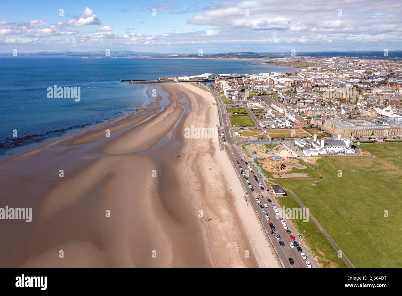 Ayr, Scotland, UK. 26th Apr, 2022. PICTURED: Aerial drone view looking ...