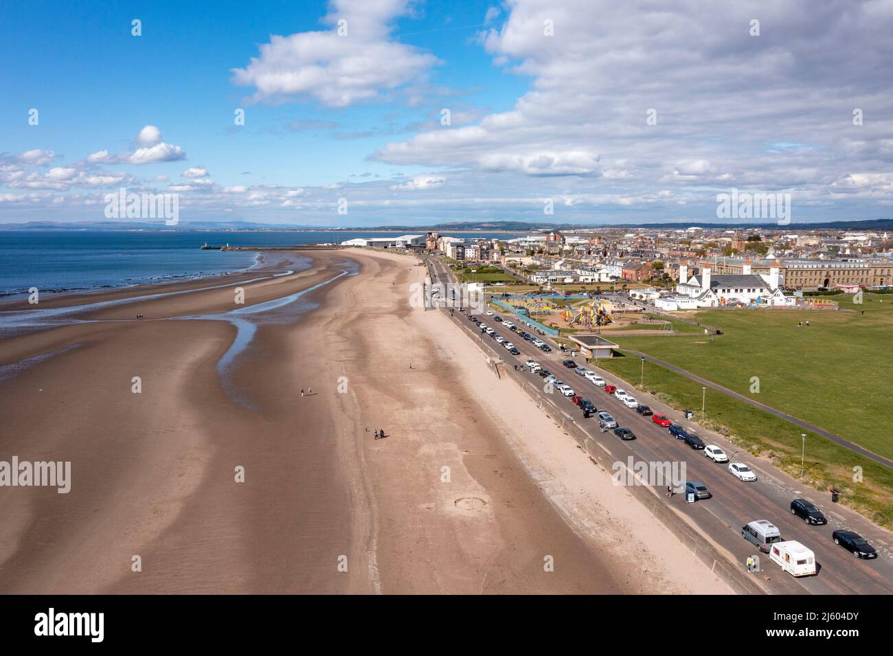 Ayr, Scotland, UK. 26th Apr, 2022. PICTURED: Aerial drone view looking ...