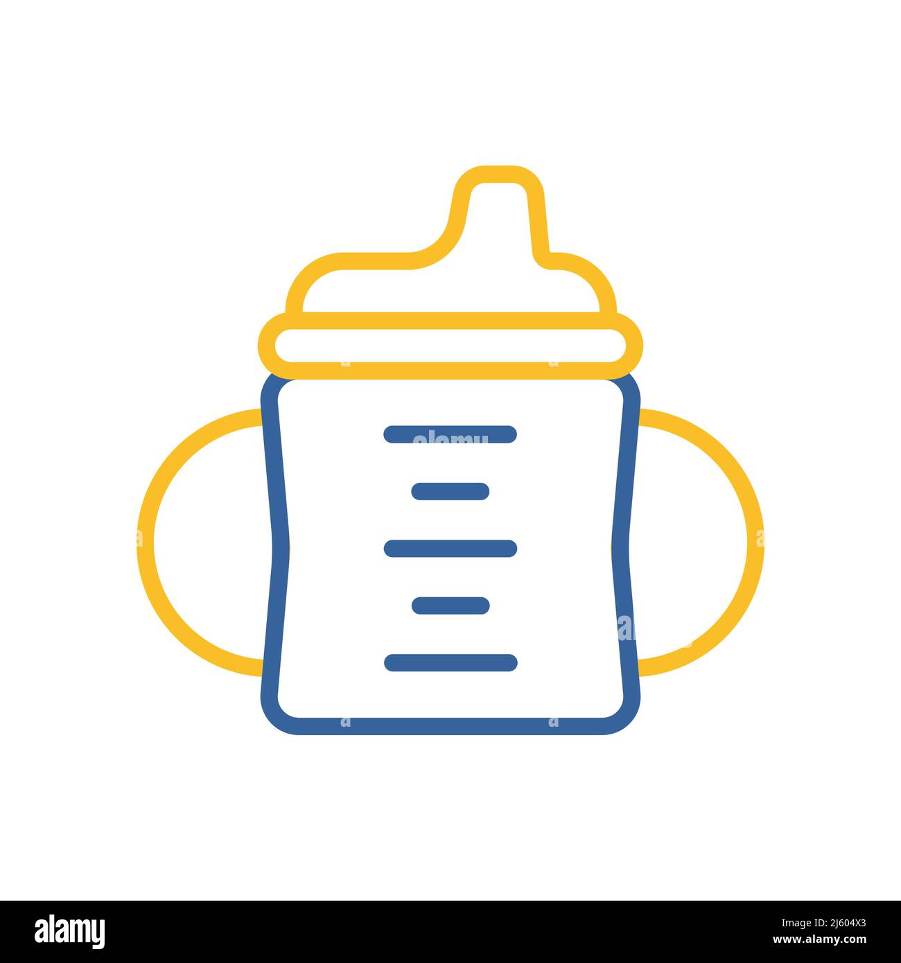 Toddler sippy cup isolated vector icon. Graph symbol for children and ...