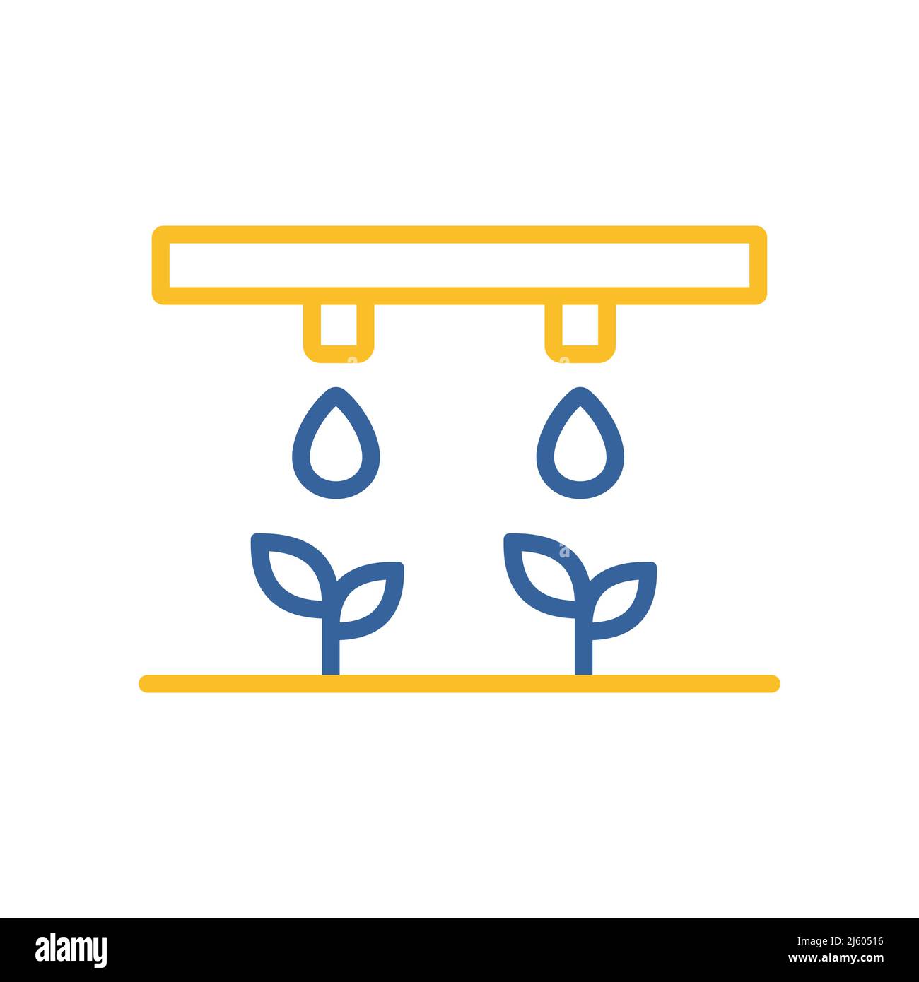 Drip irrigation system vector isolated icon. Agriculture sign. Graph ...