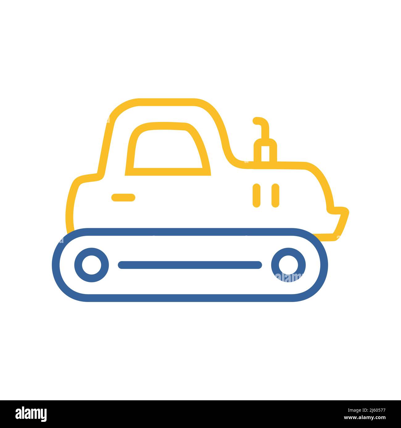Tractor crawler flat isolated icon. Agriculture sign. Graph symbol for ...