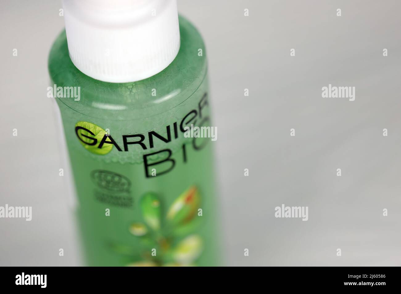 KHARKIV, UKRAINE - DECEMBER 16, 2021: Garnier production with company ...