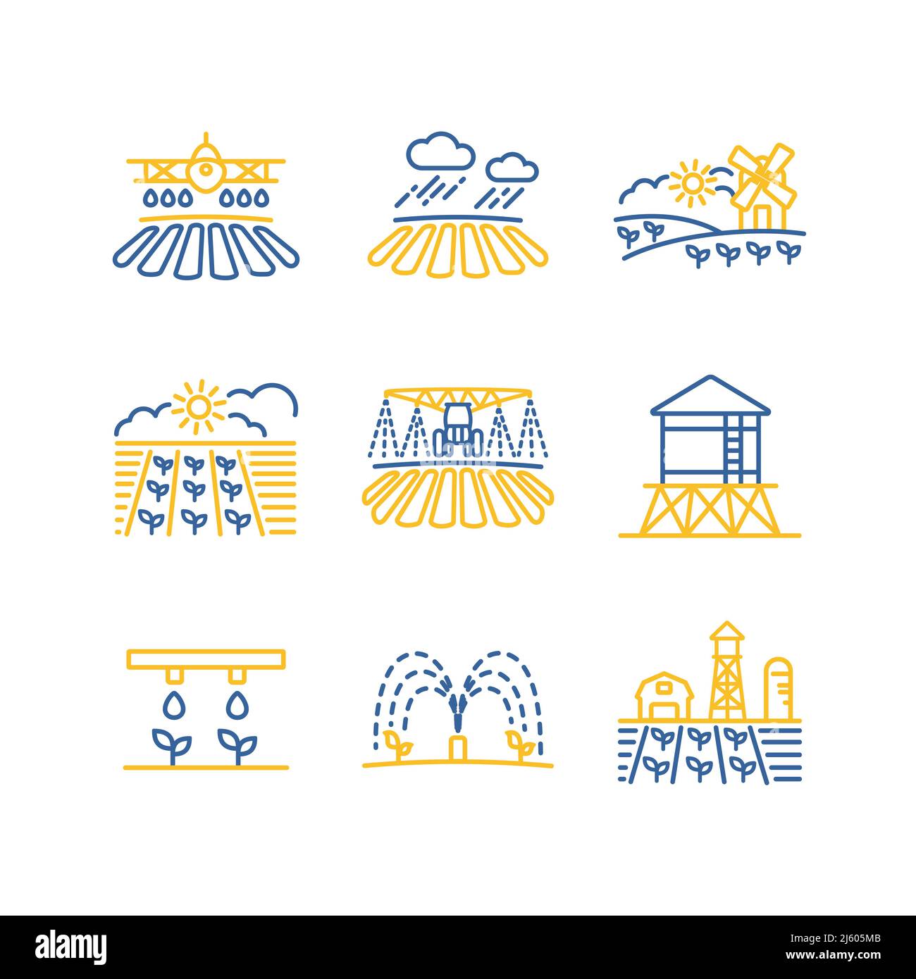 Farm Field isolated icon. Agriculture irrigation sign. Graph symbol for ...