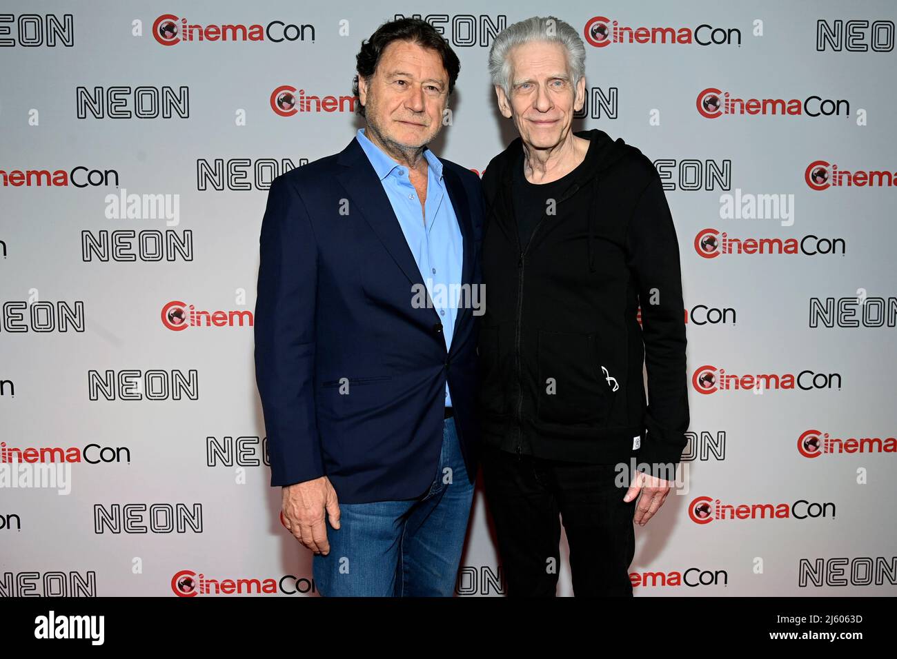 Las Vegas, Nevada, USA, April 26, 2022. Producer Robert Lantos (L) and ...