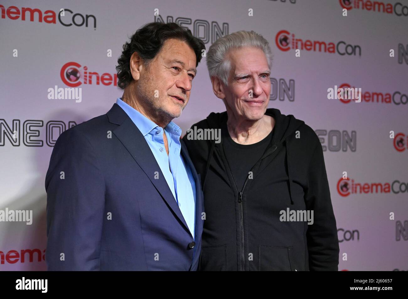 Las Vegas, Nevada, USA, April 26, 2022. Producer Robert Lantos (L) and ...