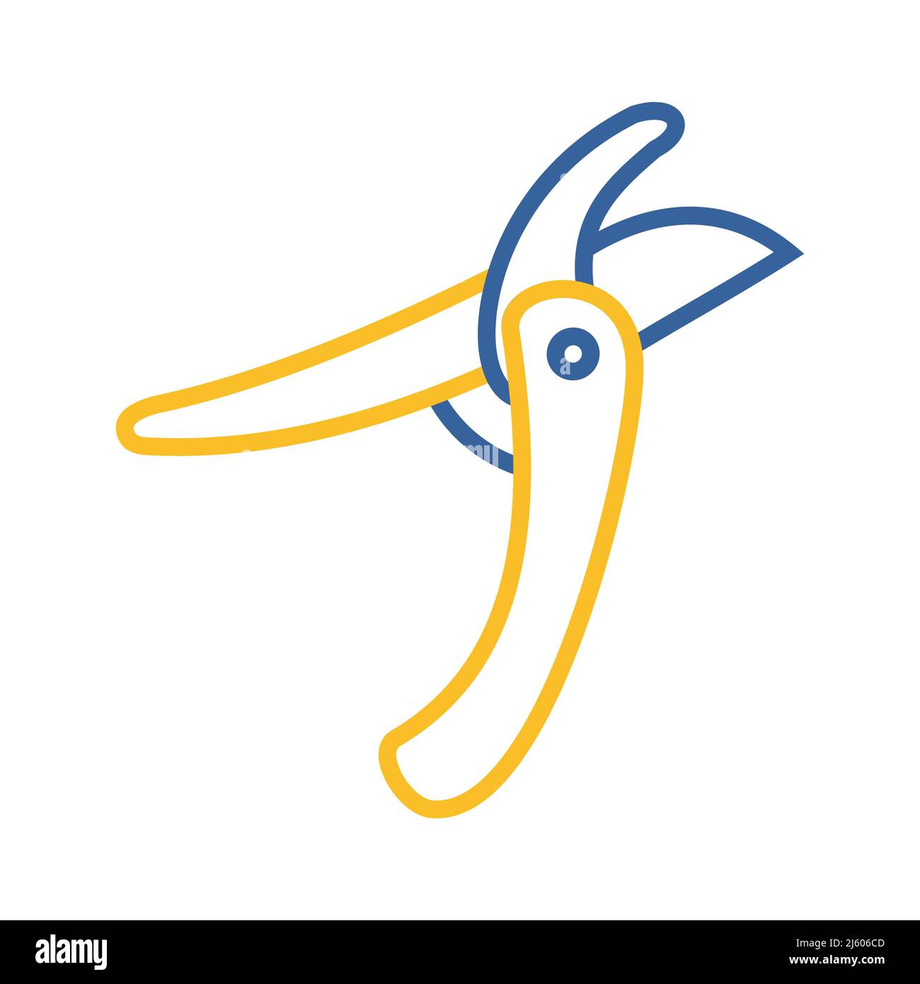 Pruning scissors, garden secateurs vector icon. Graph symbol for ...