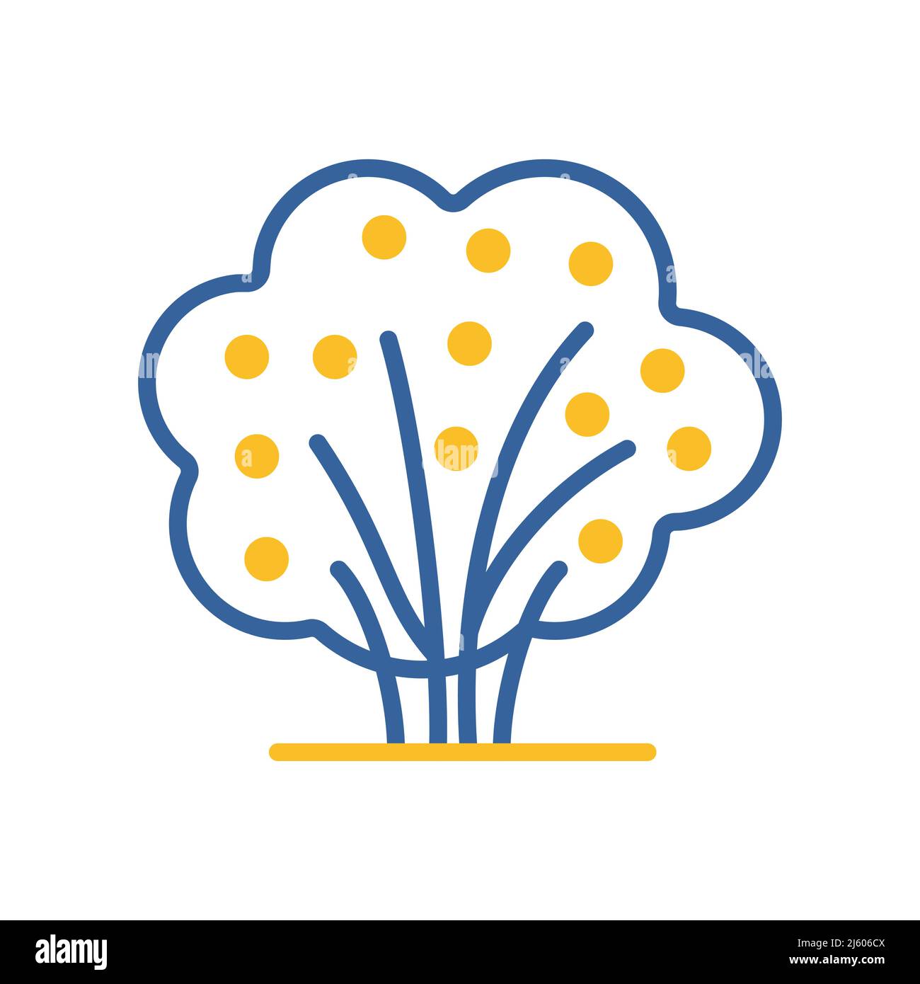 Garden bush with berries isolated vector icon. Graph symbol for ...