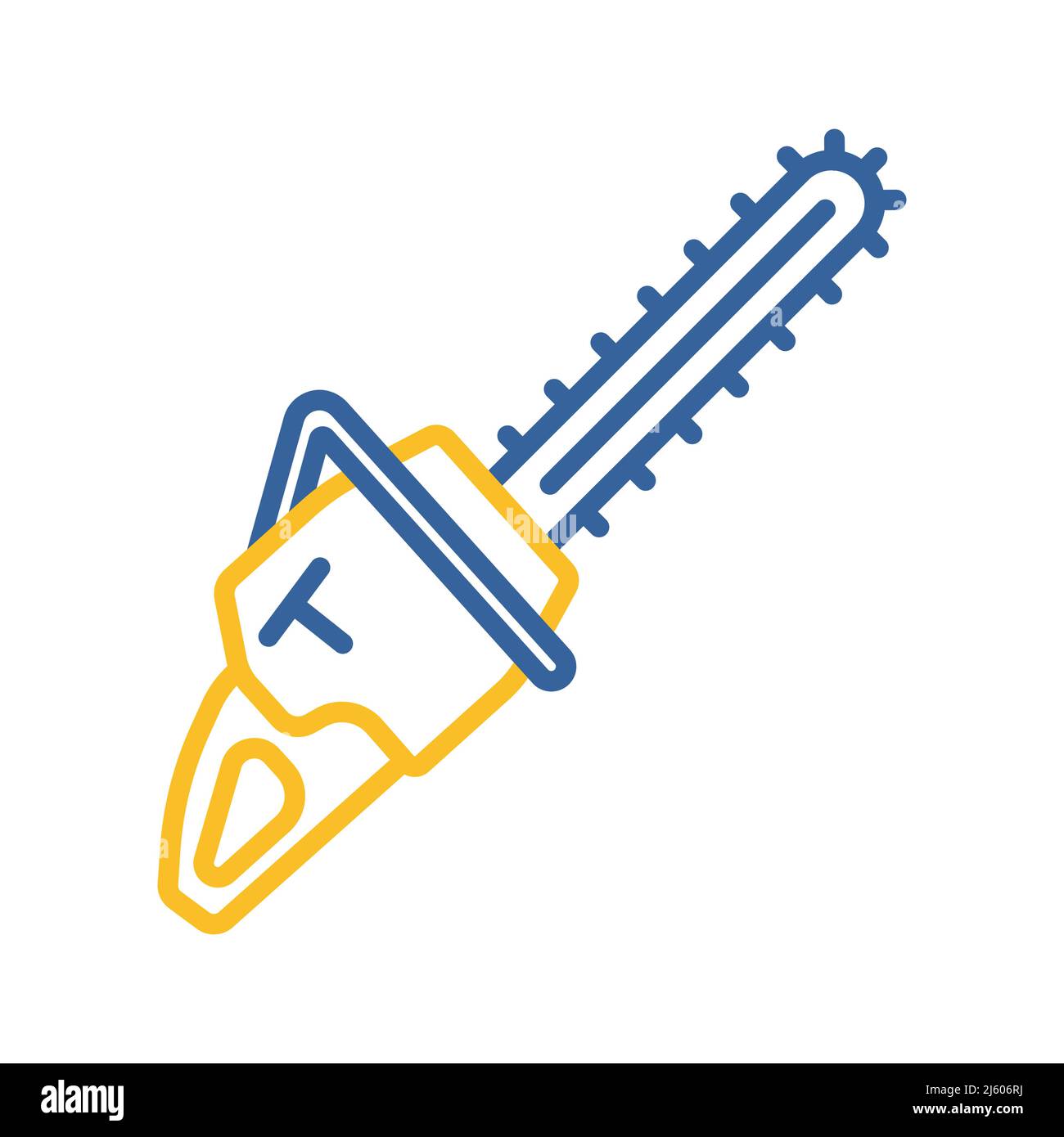 Garden chainsaw isolated vector icon. Graph symbol for agriculture ...