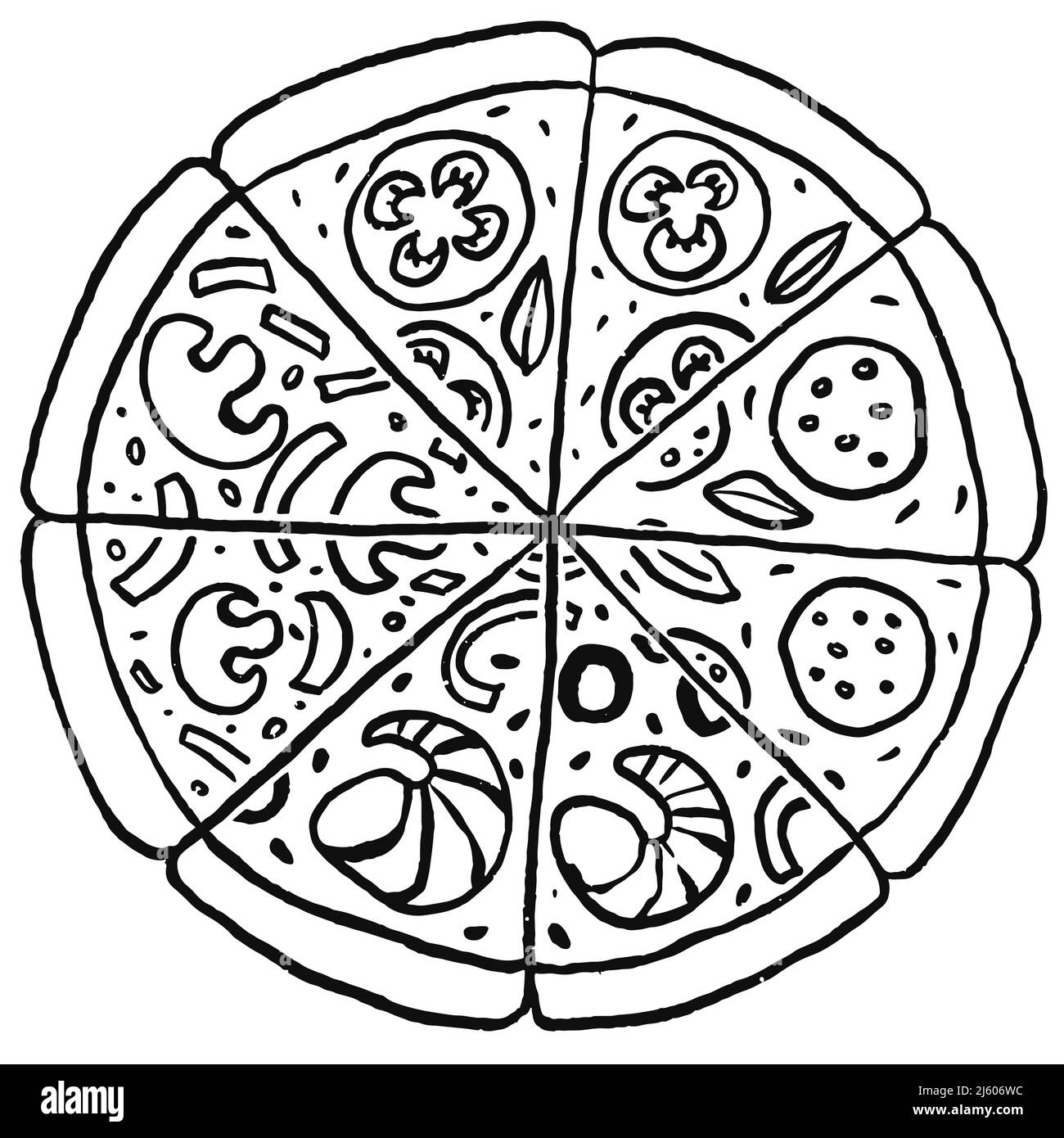 Plate slice pizza isolated Black and White Stock Photos & Images - Alamy