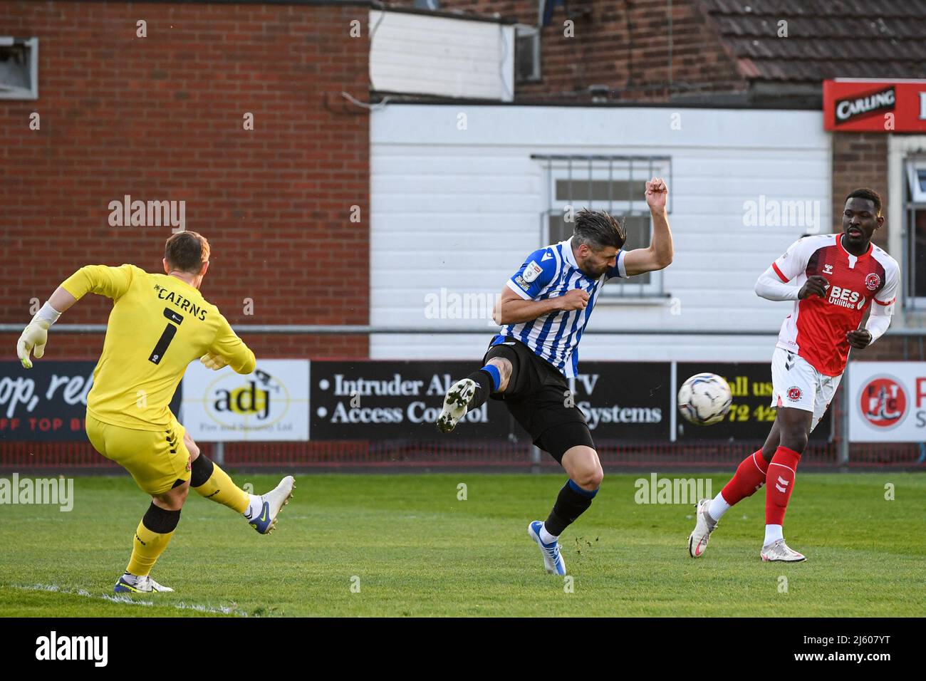 Callum Paterson #13 of Sheffield Wednesday applies pressure to Alex ...