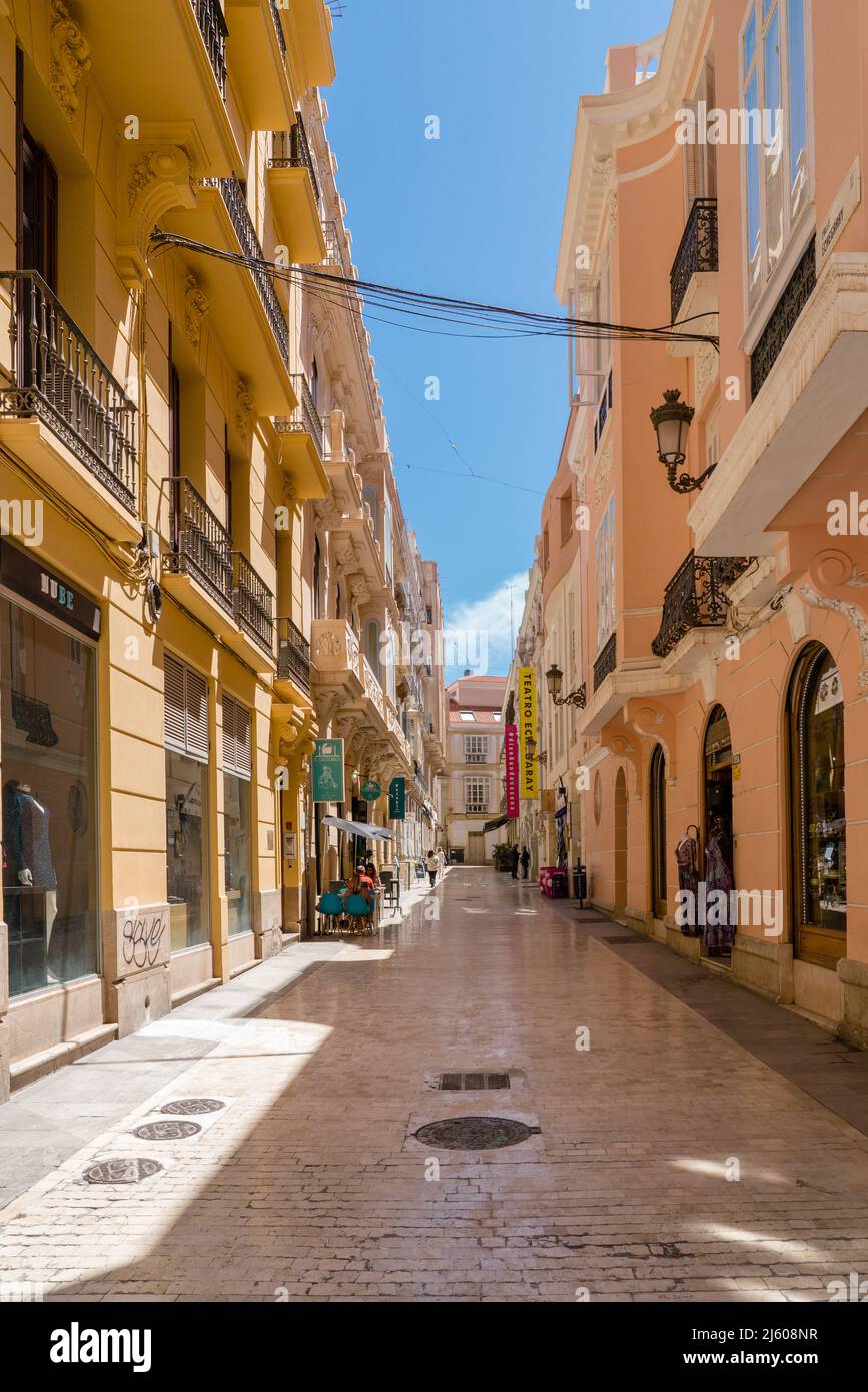 Streets of Malaga. Vertical photography of old town Malaga Small ...