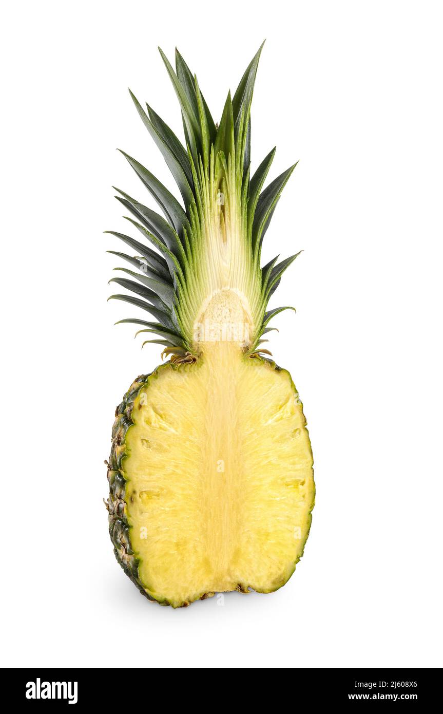 Pineapple cut in half with path Stock Photo - Alamy