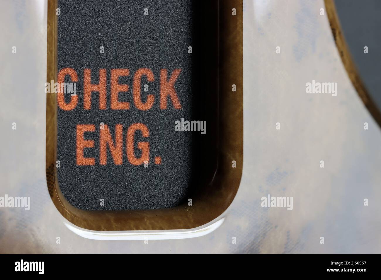 check engine warning light in car dashboard Stock Photo - Alamy