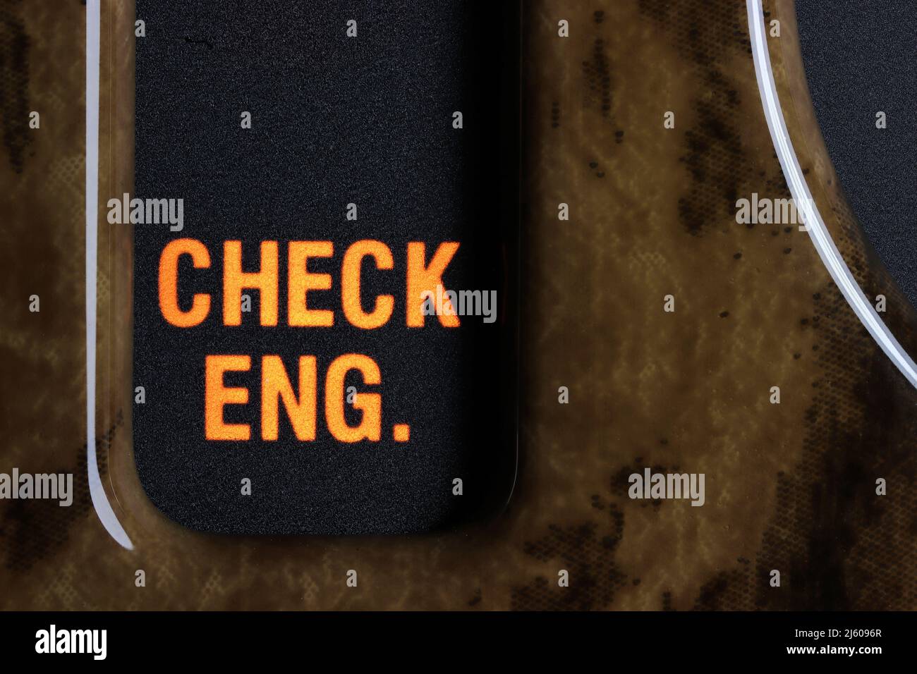 check engine warning light in car dashboard Stock Photo - Alamy