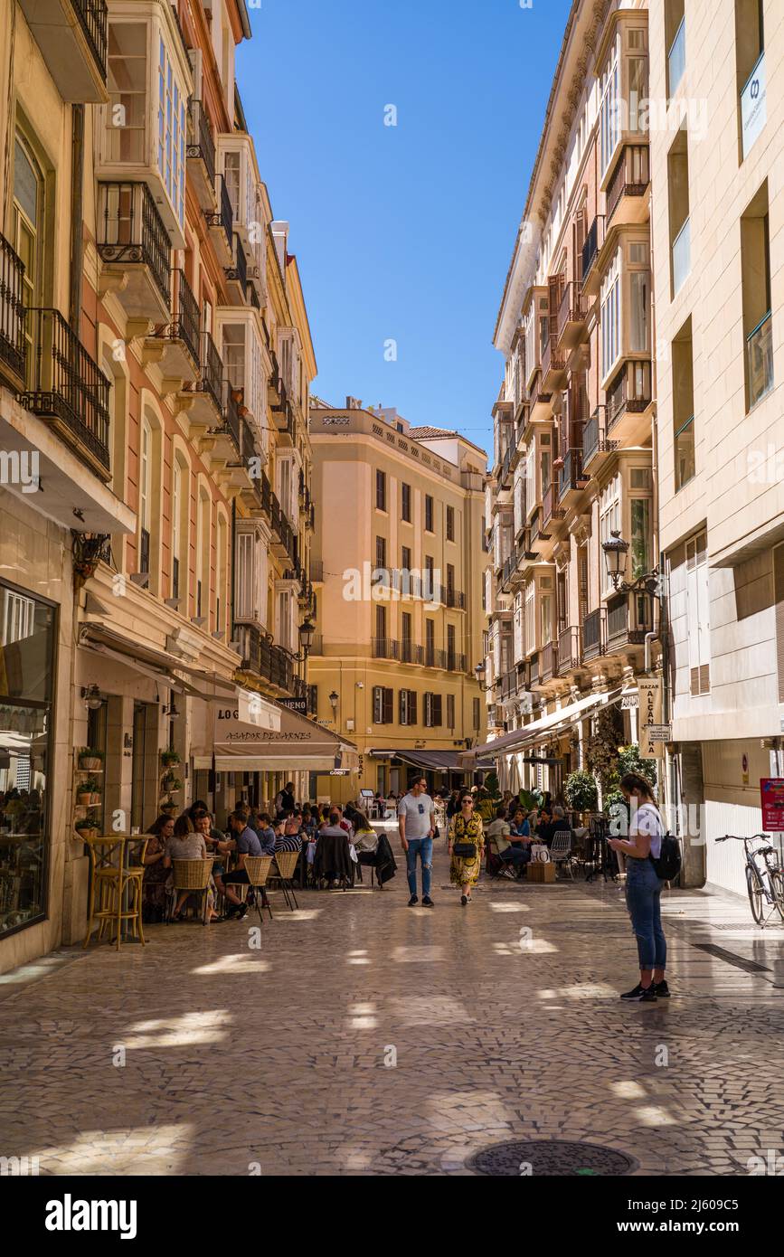 Streets of Malaga. Vertical photography of old town Malaga Small ...