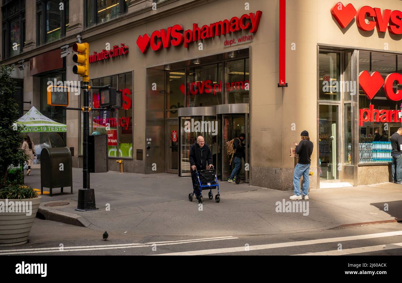 A store in the CVS Health drugstore chain in Midtown Manhattan in New York on Satruday, april 23 ...
