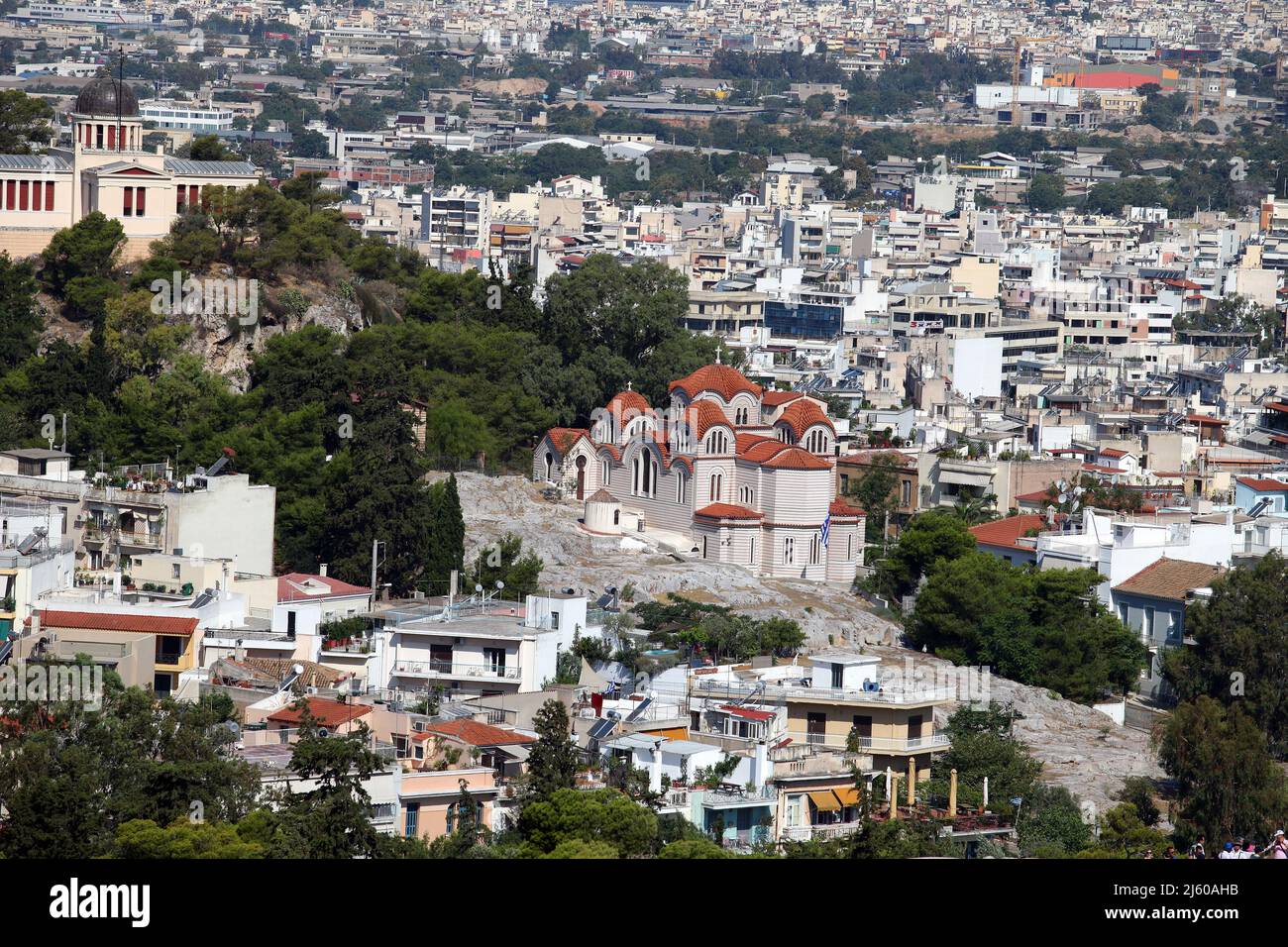 Church of the Holy Apostles at Athens from Acropolis in Greece. Athens ...