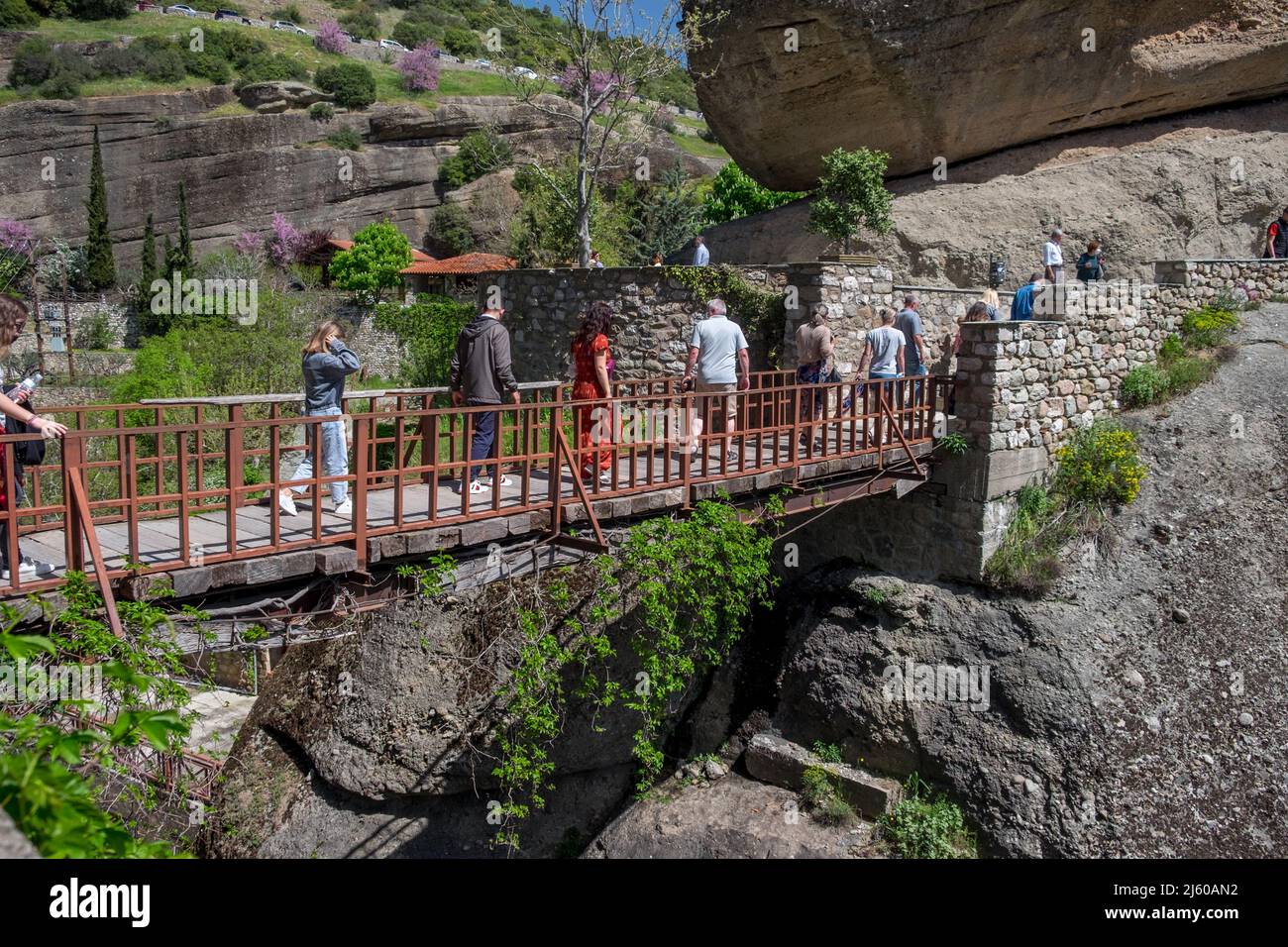 Walking on meteora rock formation hi-res stock photography and images ...