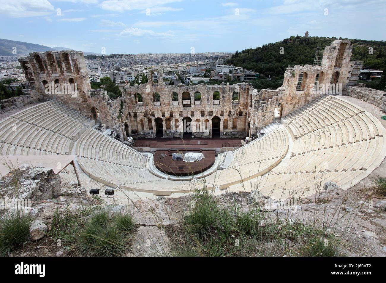 Odeon of Herodes Atticus Theater in Acropolis, Athens, Greece. The ...