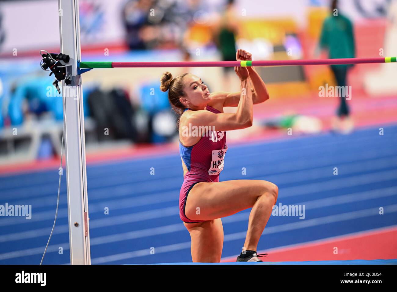 Chari Hawkins participating in the Belgrade 2022 World Indoor ...