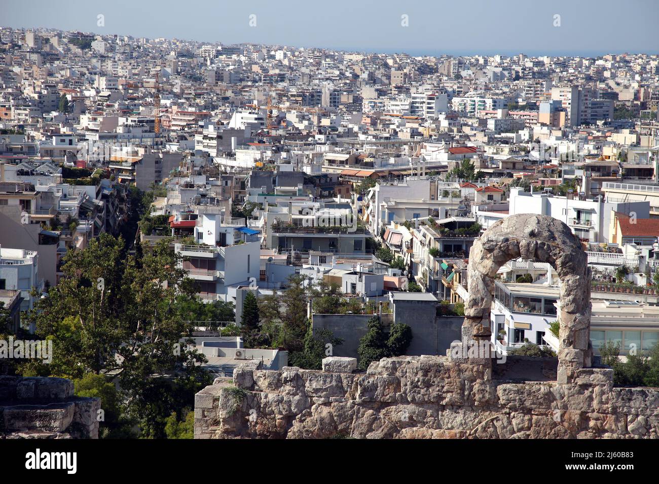 Odeon of Herodes Atticus Theater at Acropolis behind Athens City in ...