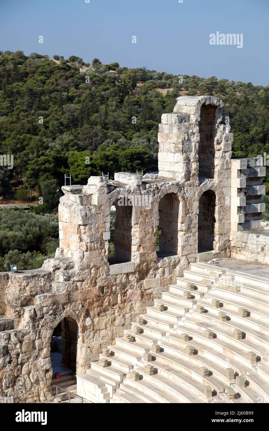 Odeon of Herodes Atticus Theater in Acropolis, Athens, Greece. The ...