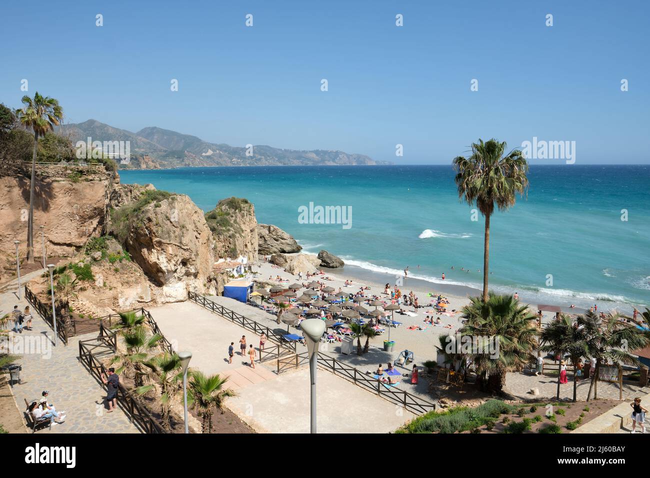Overlooking the Calahonda Beach (Playa de la Calahonda) seen from Plaza ...