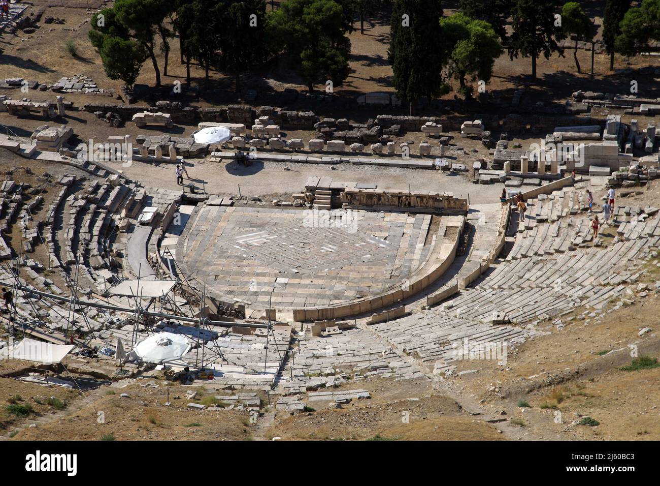Theatre of Dionysus at Acropolis in Athens, Greece. It is built on the ...