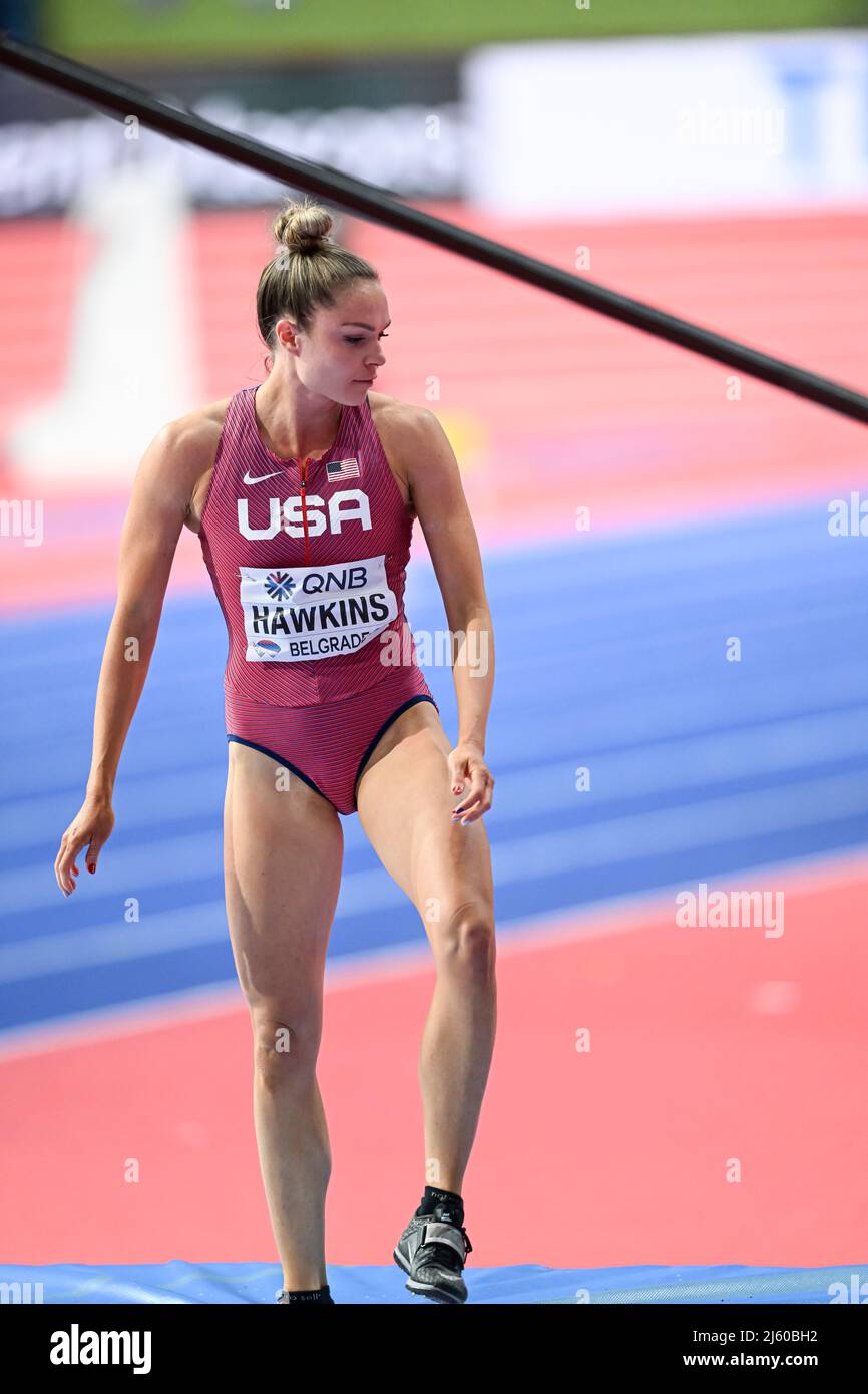 Chari Hawkins participating in the Belgrade 2022 World Indoor ...