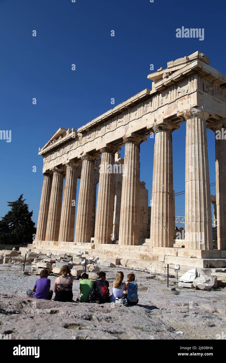 Ancient Greek temple Parthenon at Acropolis in Athens, Greece ...