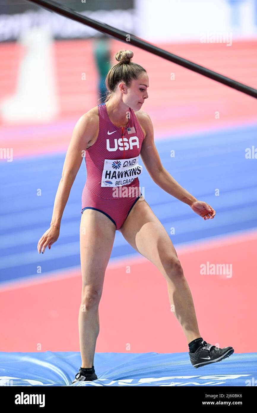 Chari Hawkins participating in the Belgrade 2022 World Indoor ...