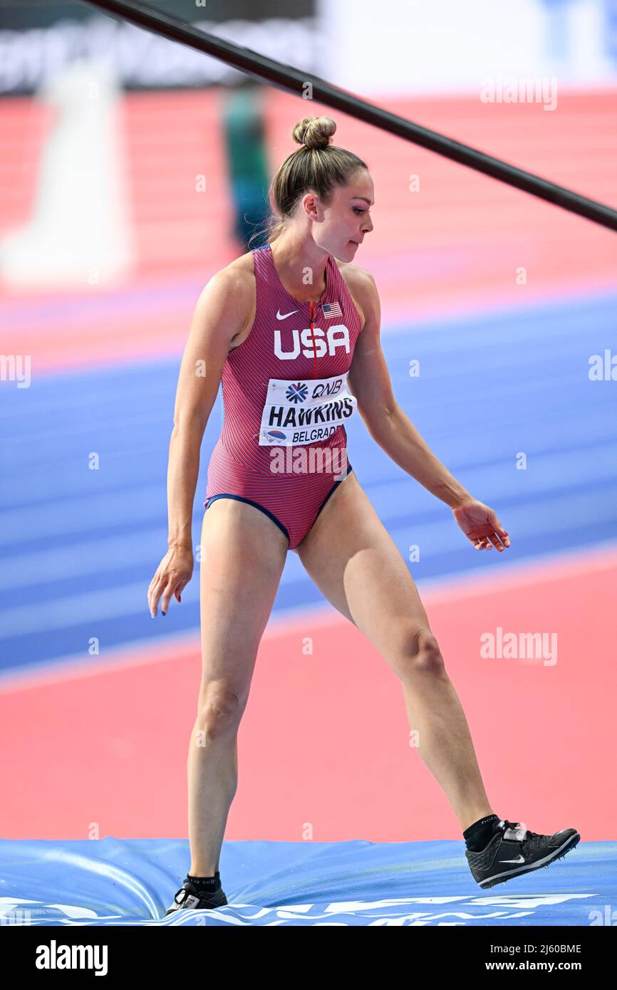 Chari Hawkins participating in the Belgrade 2022 World Indoor ...