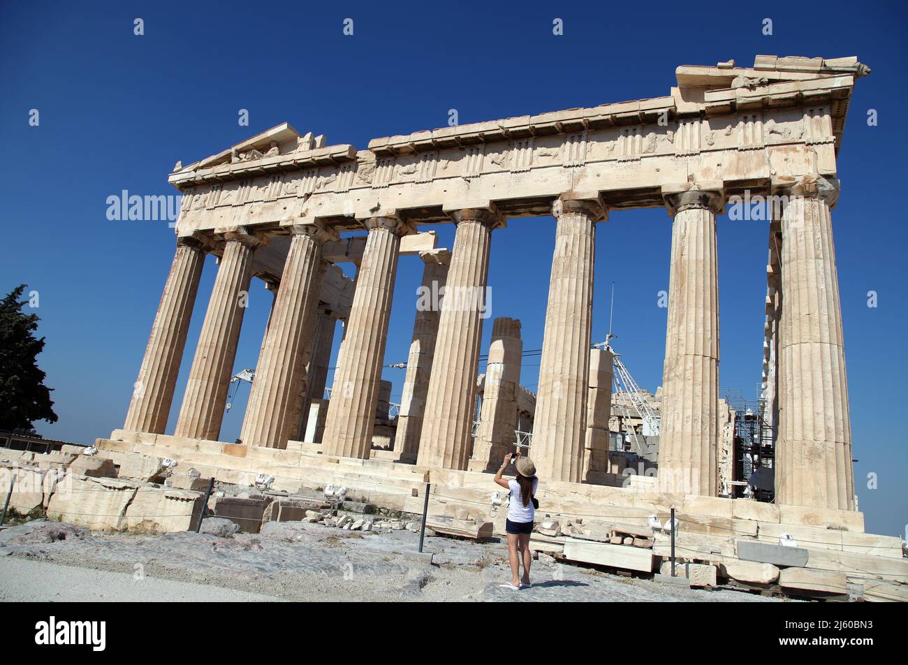 Ancient Greek temple Parthenon at Acropolis in Athens, Greece ...