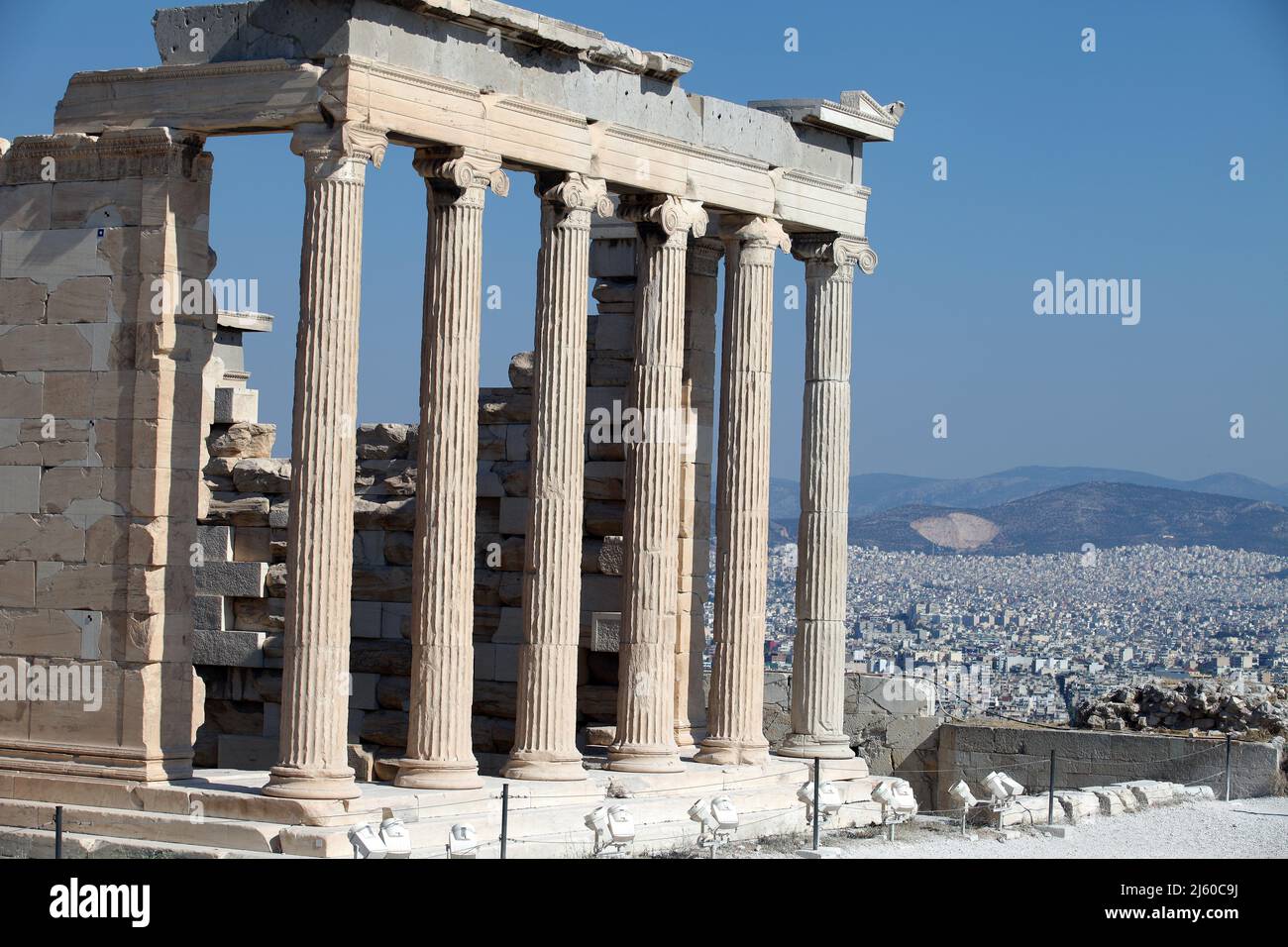 Acropolis Erechtheion Temple in Athens, Greece. Construction began in ...