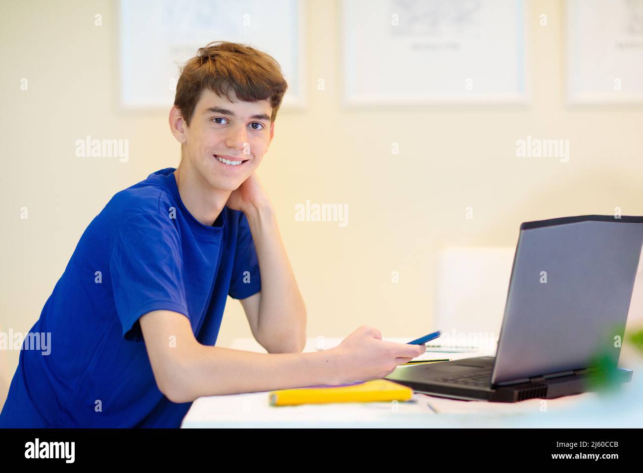 Homeschooling. Kids learning from home. Remote school, online education ...