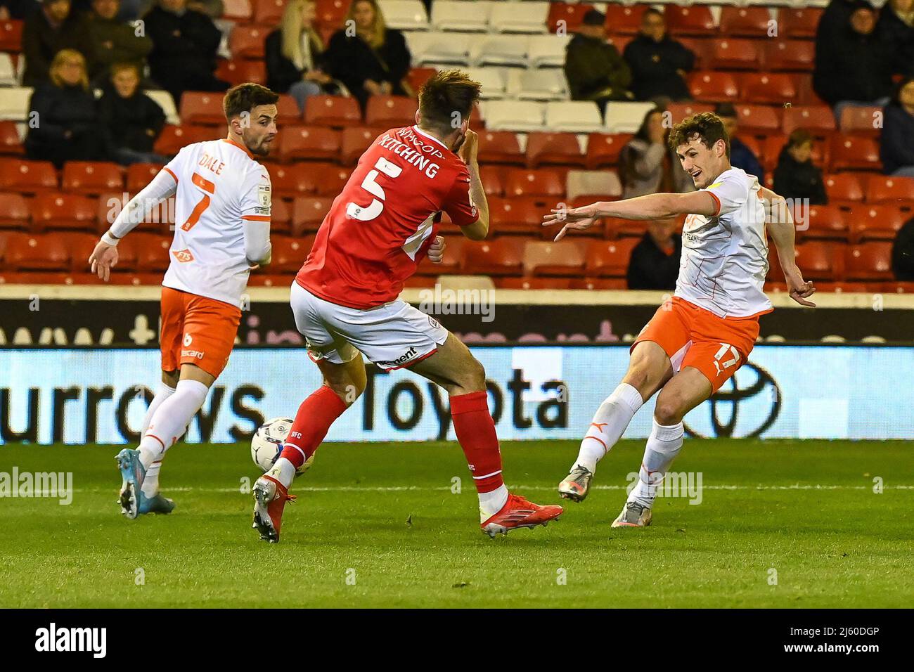 Matty Virtue #17 of Blackpool shoots on goal Stock Photo - Alamy