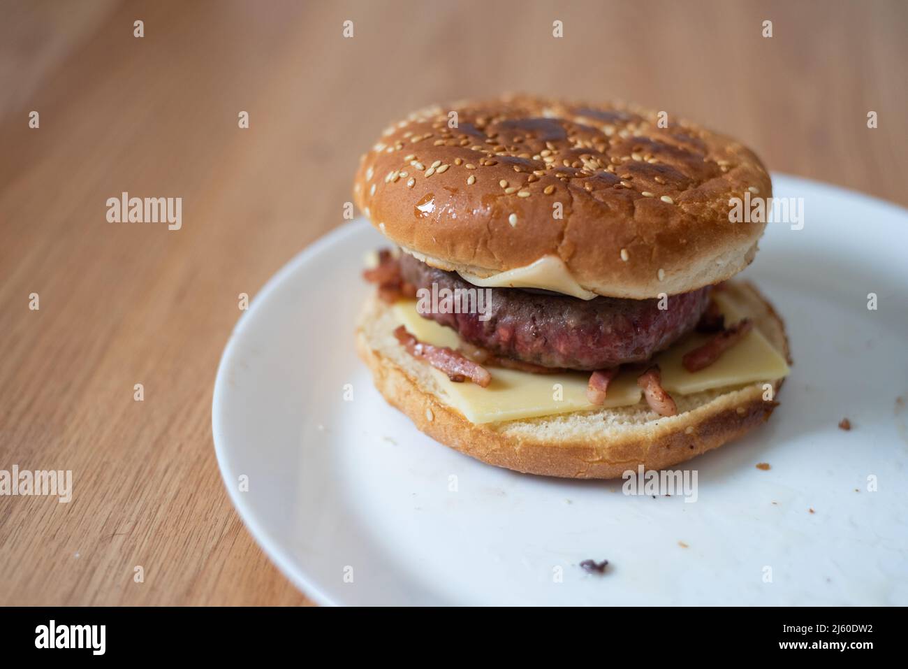 Handmade hamburger with french fries and dips made at home Stock Photo ...