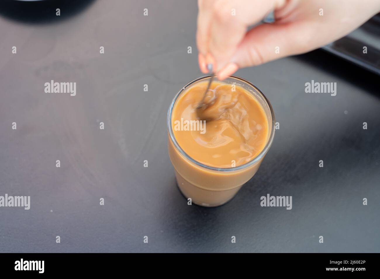 Cold Coffee in an outside terrace at coffee shop Stock Photo - Alamy